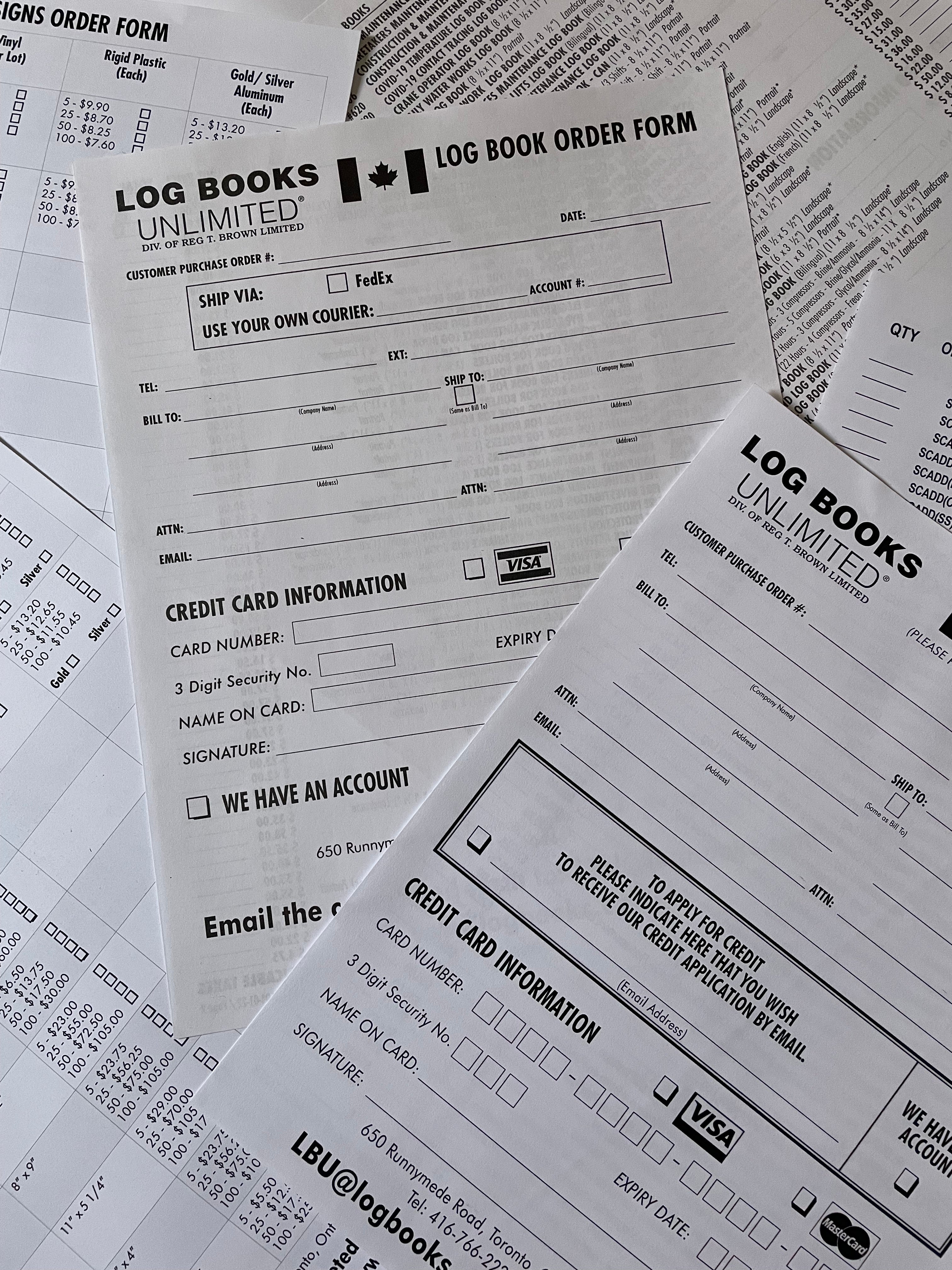 Order Forms – Log Books Unlimited
