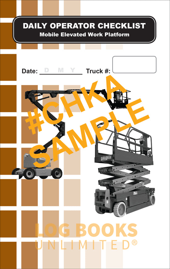 Mobile Elevated Work Platform Checklist + Plastic Caddy # SCADD(A) – Log Books Unlimited