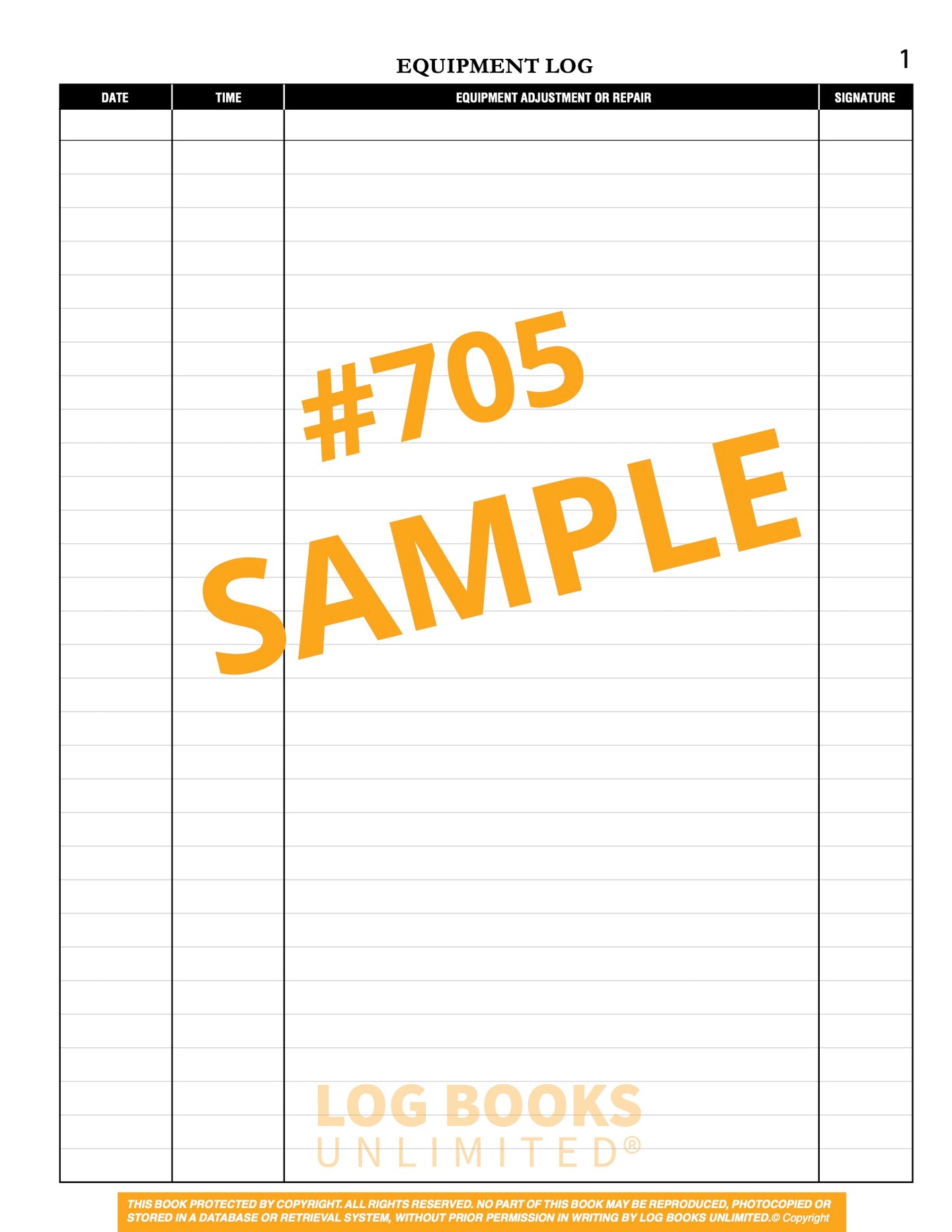 General Equipment Maintenance Log Book #705 - Sturdy and Affordable ...
