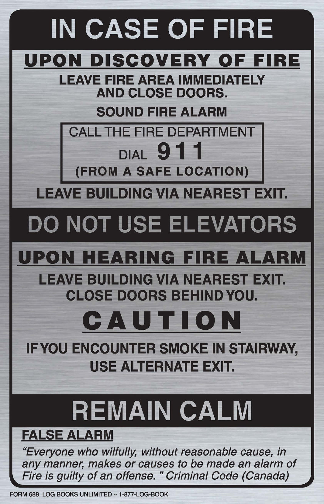 Fire Labels / Signs – Log Books Unlimited
